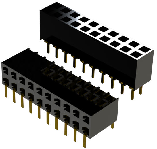 BCSS-1 : Box Contact Socket Strip - .100 cl On PUI - Projections ...